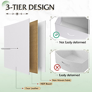 WLIVE 9-Drawer Dresser, Fabric Storage Tower for Bedroom, Hallway, Closet, Tall Chest Organizer Unit for Bedroom with Fabric Bins, Steel Frame, Wood Top, Easy Pull Handle, White