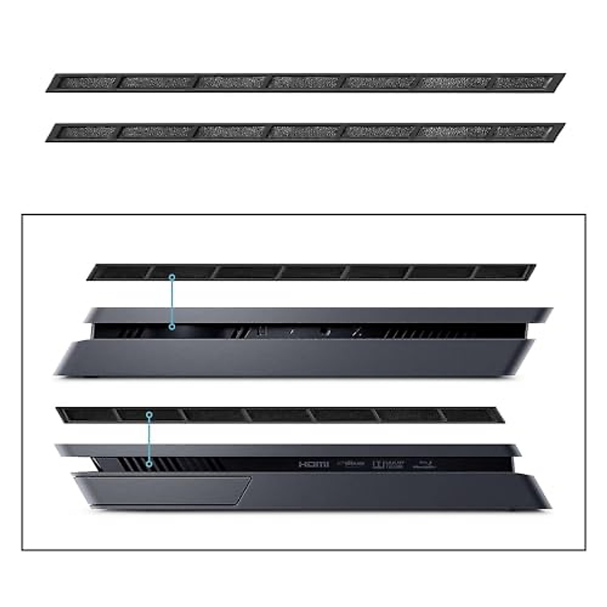 PS4 Slim Dust Proof Kit Cover Case Mesh Filter Jack Stopper Pack Kits for Sony PlayStation 4 Slim Console