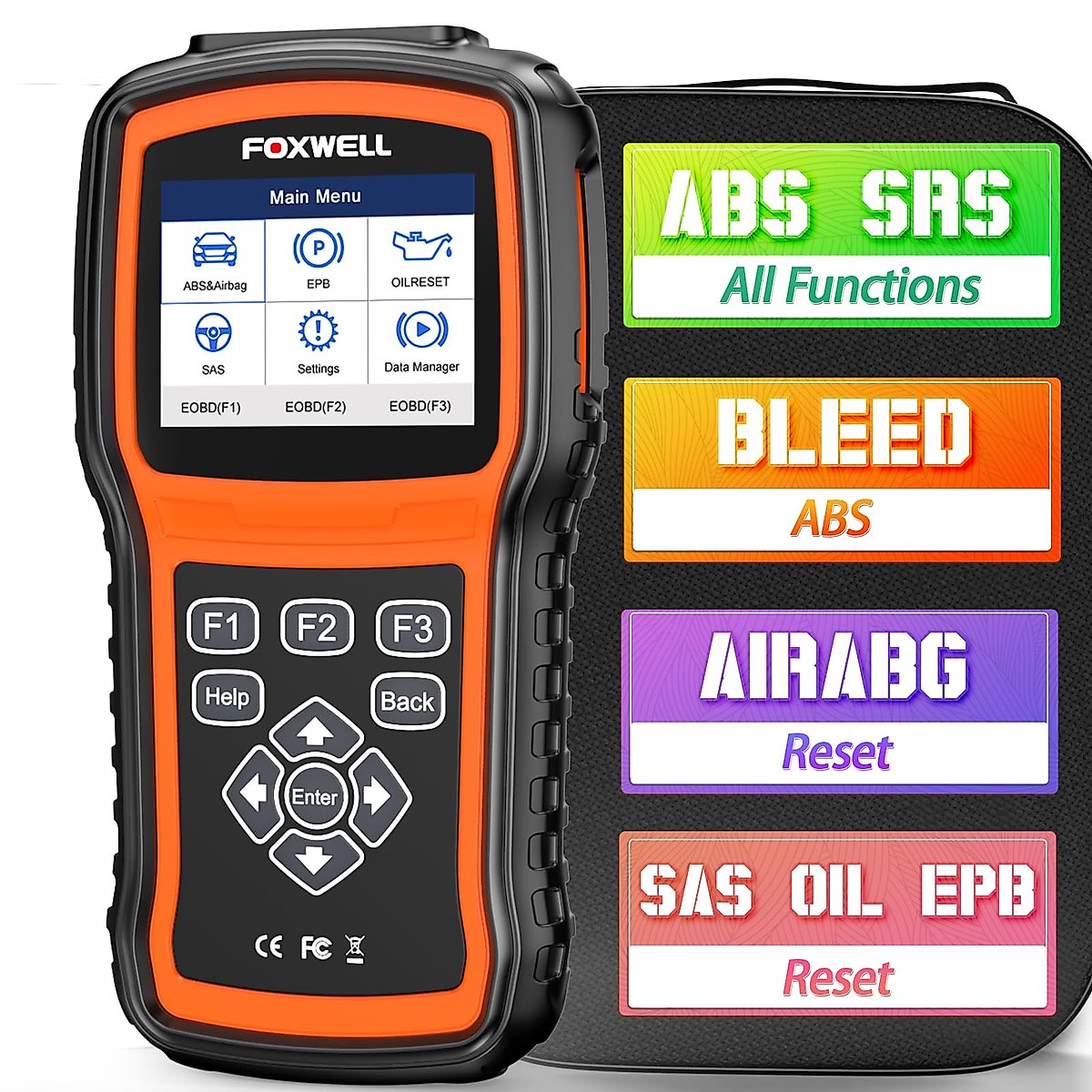 FOXWELL NT630 Plus OBD2 Scanner with ABS Auto Bleed ABS SRS/Airbag OBD2 Car Diagnostic Tool Full ABS/SRS Function, ABS Code Reader with SAS/Oil/EPB/Airbag Light Reset Bidirectional Scan Tool