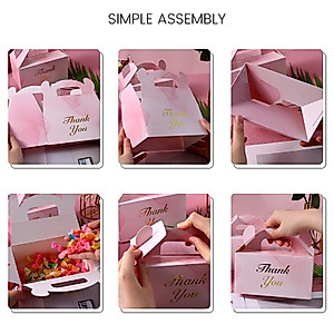 HONEYGIFTS 16PCS Party Favor Boxes, Pink Candy Gift Boxes Thank You Party Favors Treat Boxes for Wedding Birthday Baby Shower, 6.1×3.5×3.3 Inch