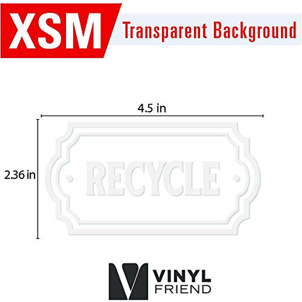 Recycle and Trash Elegant Decal to Organize Trash cans or Garbage containers and Walls - Premium Cut Vinyl (XSmall, White Matte-R)