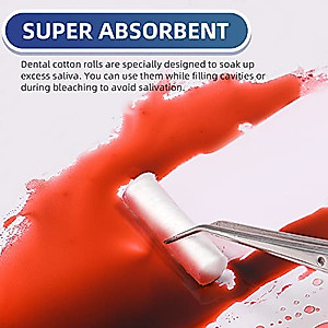 400 PCS Dental Gauze Rolls Cottons Pads, Nosebleed Kit Accessories #2 Medium 1.5" Mouth Gauze Nose Plugs for Dental Clinic, Household