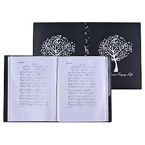 Music File Folder A4 Size Sheet Music Folder Paper Documents Music Themed 40 Pockets Storage Folder