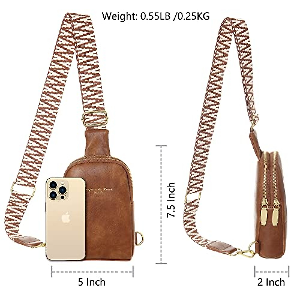 INICAT Fanny Packs for Women, Belt Bag Fashion Waist Packs Small Sling Bag with Adjustable Strap for Travel Hiking Outdoor Sports (04-Apricot)