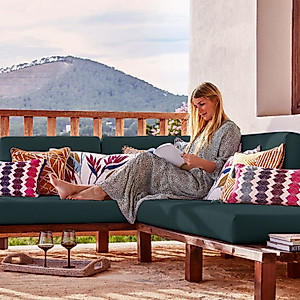 HILUHIDI 14 Piece Outdoor Cushion Covers Replacement, Outdoor Patio Cushion Covers Replacement, Outdoor Furniture Cushions Replacement (Dull Grey, 23.6 * 23.6 * 4.33in)