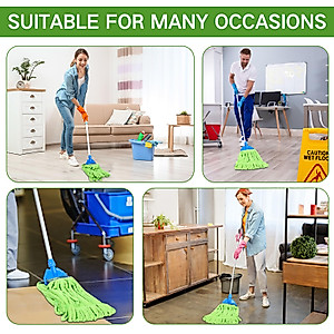 Lallisa 2 Pcs Commercial Mop Head Replacement 18 Oz Tube Microfiber Mop Heads for Floor Cleaning Industrial Mop Heads Looped End Wet Mop Head Refill for Home Commercial Industrial Use (Fruit Green)
