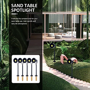 OSALADI 5Pcs Mini LED Landscape Lights,LED Landscape Lights, Low Voltage Outdoor Spotlight for Doll House Sand Table