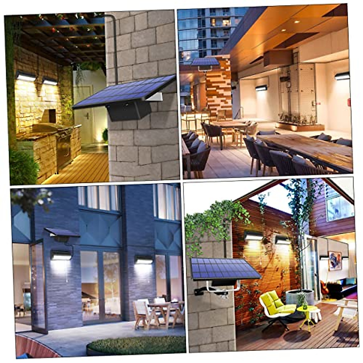 DOITOOL 1 Set Solar Wall Light Solar Lights Solar Powered Lights Outdoor Sconce Lights Indoor Solar Charging Solar Light Outdoor Sconce LED Solar Light Black LED Abs