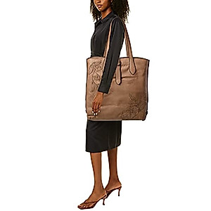 Frye Hadley Embroidered Leather Tote, Grey