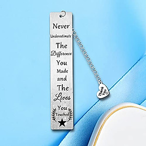 Thank You Gifts Leaving Gifts for Colleagues Teacher Nurse Never Underestimate The Difference You Made Bookmark Presents Appreciation Gifts Going Away Gift Goodbye Gifts (Never Underestimate)