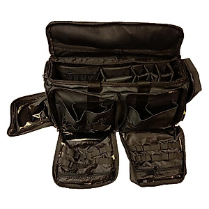 LINE2design EMS Oxygen Bag - Portable Deluxe O2 Supplies with Shoulder Strap - Paramedic Medical Ambulance Gear - Black