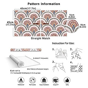 HAOKHOME 96090 Polka Dot Scall Peel and Stick Wallpaper Wave Pink/White/Brown Stick on Removable Home Decorations 17.7in x 118in