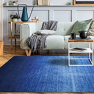 ROYHOME Modern Area Rugs Machine Washable Area Rug for Living Room Non-Shedding Stain Resistant Area Rug Ombre Non Slip Area Rug for Bedroom Dining Room Home Office, 8' x 10' Blue