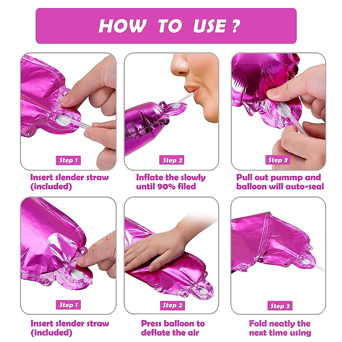 Letter Balloons Foil Mylar Wedding Birthday Bridal Shower Anniversary Celebration Graduation Party Decoration Alphabet (Hot pink)