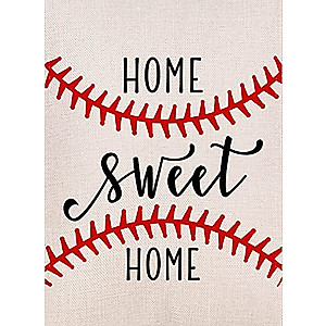 Baseball Garden Flag 12.5 x 18 Inch Vertical Double Sided Home Sweet Home Bat Ball Sport Softball Flag Yard Outdoor Decoration