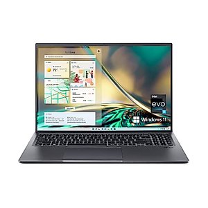 Acer Swift X Intel Evo Thin & Light Creator Laptop | 16" WUXGA 100% sRGB | 12th Gen Intel i7-1260P | Intel Arc A370M | 16GB LPDDR5 | 512GB Gen4 SSD| Killer WiFi 6E AX1675 | Windows 11 | SFX16-52G-73U6