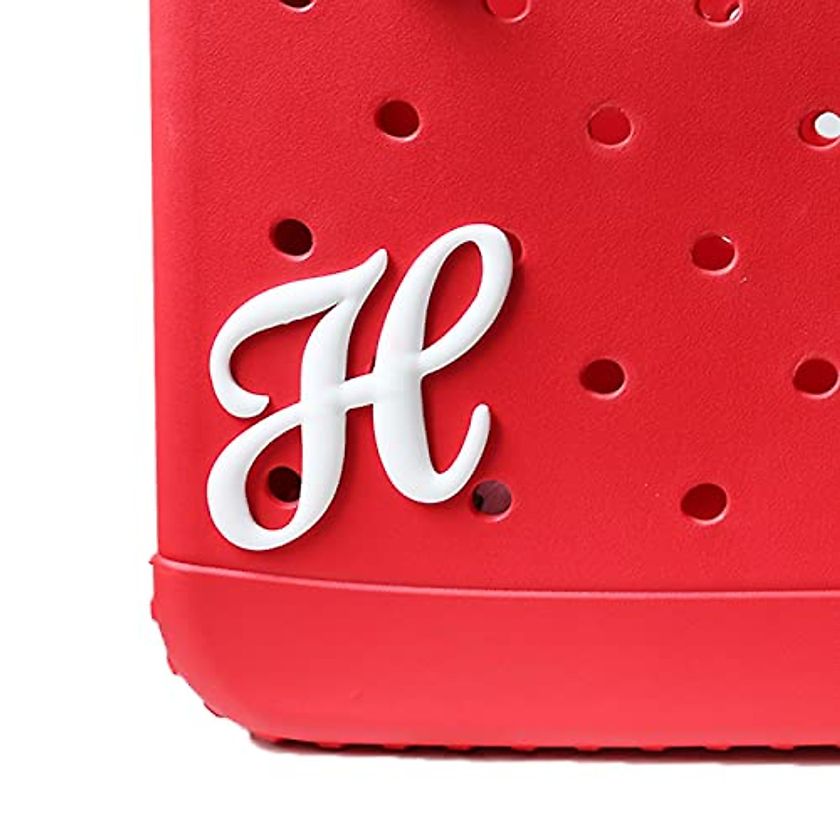 TEYOUYI Decorative Alphabet Lettering-H Accessories Compatible with Bogg Bags,Charm Inserts for Bogg Bag,Personalize Your Tote Bag with Alphabet Letters White