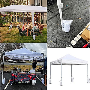 Ikerall Canopy Weights Bag Leg Weight for Pop up Canopy Tent, Sand Bags for Patio Umbrella Instant Outdoor Sun Shelter (4 Pack - White)