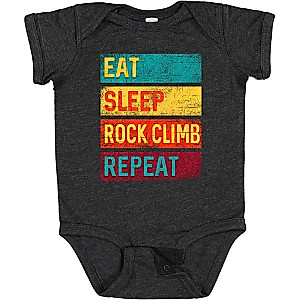 inktastic Rock Climbing Eat Sleep Rock Climb Repeat Baby Bodysuit 12 Months Vintage Smoke 33e26