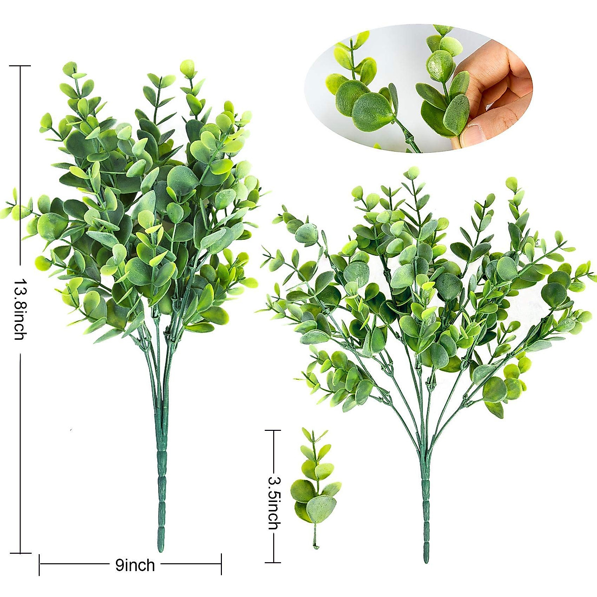 Ouddy Decor 20 Bundles Artificial Flowers for Outdoors Fake Flowers Faux Plastic Plants UV Resistant Spring Flowers for Garden Porch Office Window Box Table Home Decorations, Green