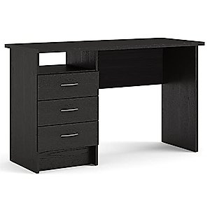Tvilum, Black Woodgrain Whitman Desk with 3 Drawers