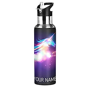 Unicorn Personalized Water Bottle Double Stainless Steel Insulated Simple Customized Cup