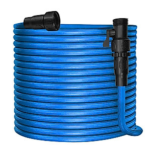 Ulelaxks 75FT Garden Hose, Water Hose, Elastic Garden Hose with 3/4" Fittings, Triple-layer Core, Garden Hose useful house gifts for Outdoor Lawn Car Watering Plants Blue