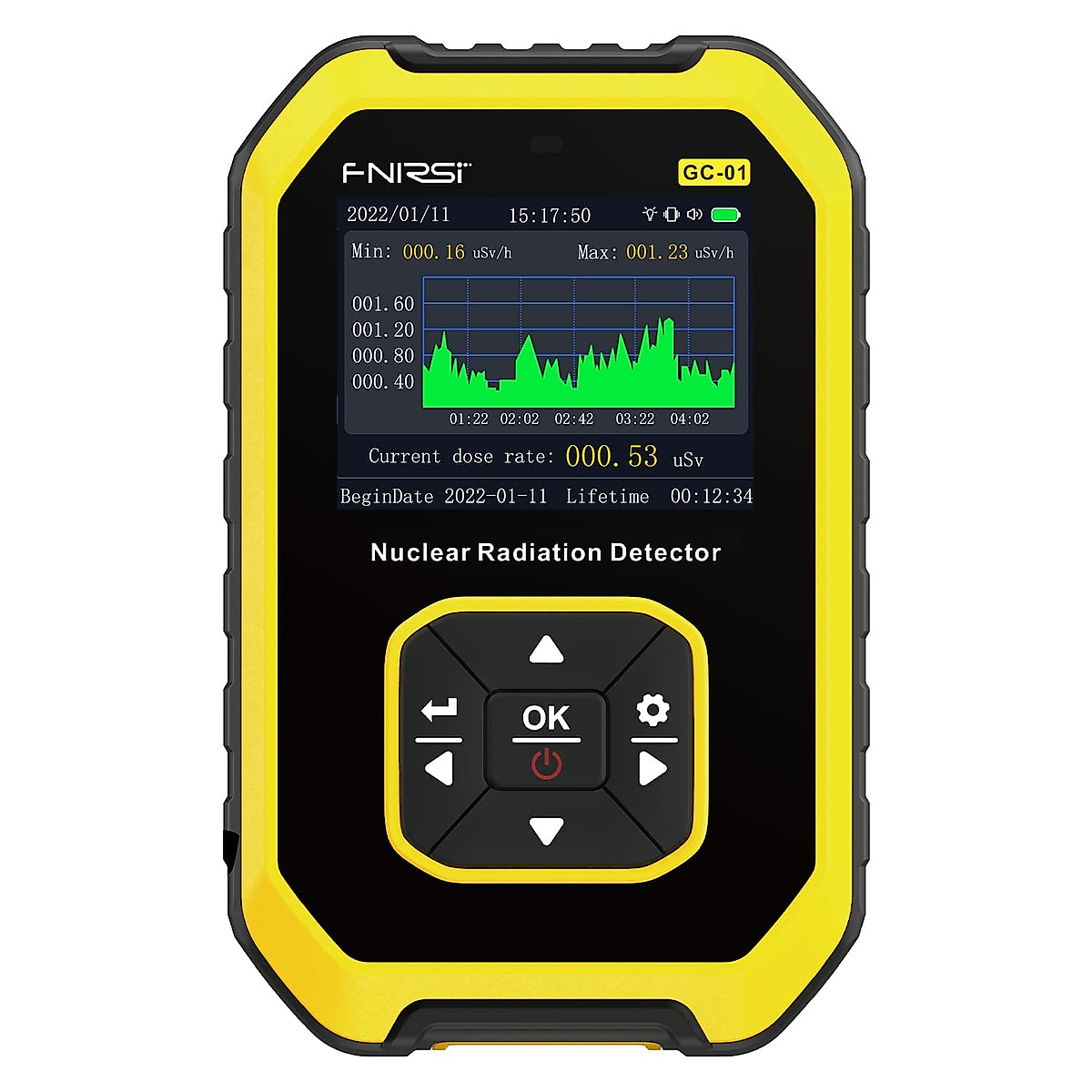 Bundle of 1 Geiger Counter Nuclear Radiation Detector-FNIRSI Radiation Dosimeter with LCD Display, Portable Handheld Beta Gamma X-ray Rechargeable and Safecastle Multipurpose Toolkit Card