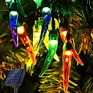 X-GiftKey Multicolor Chili Pepper Solar Holiday Lights Outdoor,23FT 50LEDs Artificial Chili Peppers Christmas Decorative Lights,Garden Solar Chili String Light for Kitchen,Xmas,Eaves,Arbor,Home Decor