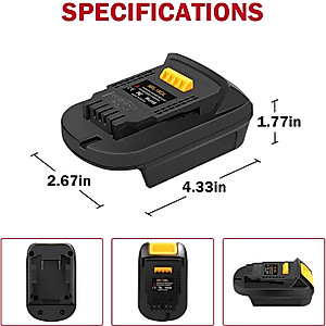 MIL18DL Battery Adapter for Milwaukee to for Dewalt Tool, TEPULAS Adaptor Converter for Milwaukee M18 18V Li-ion Batteries to for Dewalt 20V Power Tools (No Battery)