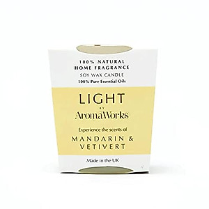 Aromaworks Light Mandarin & Vetivert Candle | Creates a Calm Enhancing Atmosphere | Provides a Sense of Happiness | Naturally Scented | 100% Pure Essential Oils | 2.64 Oz