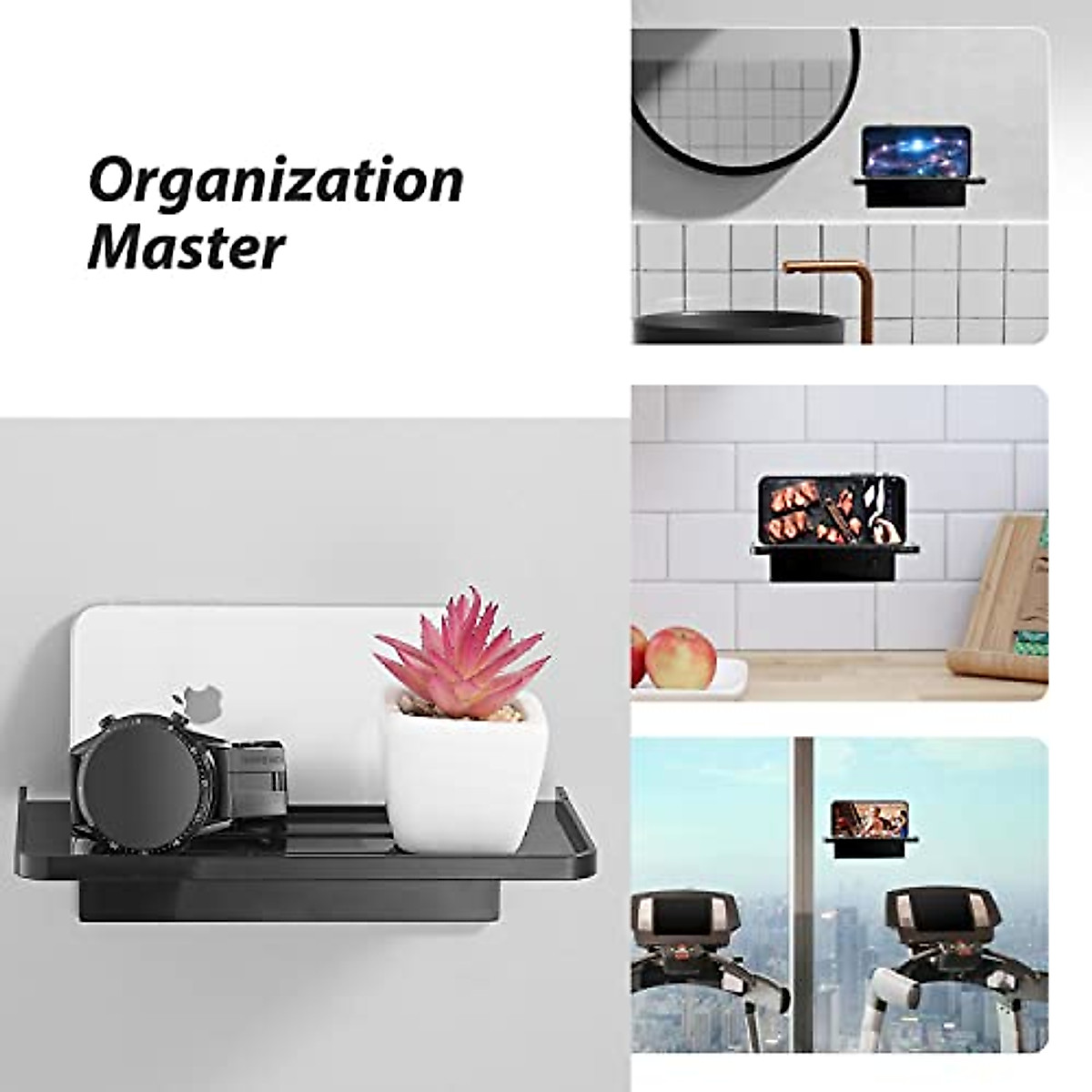 2 Pack Wipe Holder for Bathroom, Bathroom Wipes Holder, Toilet Wipes Holder,Adhesive Wall Shelf, Stick on Shelf, Bedside Wall Shelf, Bedside Shelf Wall Mount, for Bedroom, Bathroom, Toilet, Office