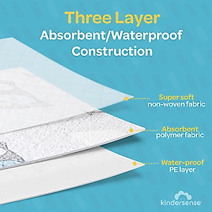 KinderSense® Disposable Baby Bibs (60 Count) for Feeding and Drooling – Travel Bibs for Baby Toddler & Child Boys & Girls | Absorbent and Leakproof - Large Bib Tray