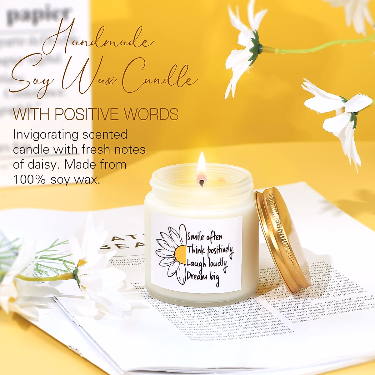 Daisy Gifts for Women, Gifts Baskets for Women, Cute Unique Birthday Gifts for Women Best Friend, Inspirational Gifts for Women, Gifts for Women Her Teen Girl Sister Friendship, Daisy Themed Gifts