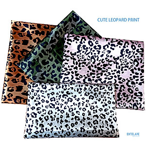 Satin Print Fabric Cheetah Pattern for Craft and Decoration (1Yd, Pink&Black)
