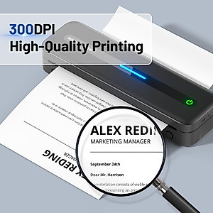 Portable Printer Wireless for Travel,M832 Bluetooth Printer Support 8.5" X 11" US Letter, Inkless Thermal Compact Printer Compatible with Android and iOS Phone & Laptop
