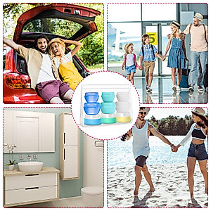 selizo Travel Bottles Containers Silicone and Plastic Cream Jars with TSA Approved Toiletry Case for Toiletries Cosmetic Makeup Body Hand Cream Lotion Shampoo