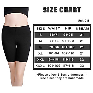 wirarpa Women's Cotton Boy Shorts Underwear Anti Chafing Soft Biker Short Long Leggings Under Shorts Black 3 Pack Large