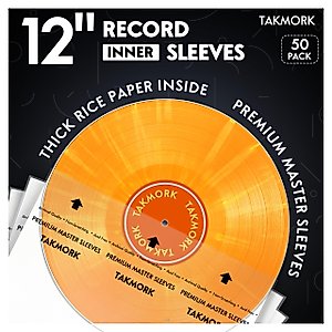 Vinyl Record Rice Paper Inner Sleeves: 12" Anti-Static LP Sleeves Album Record Acid-Free Clear Protective Sleeves, 50pcs