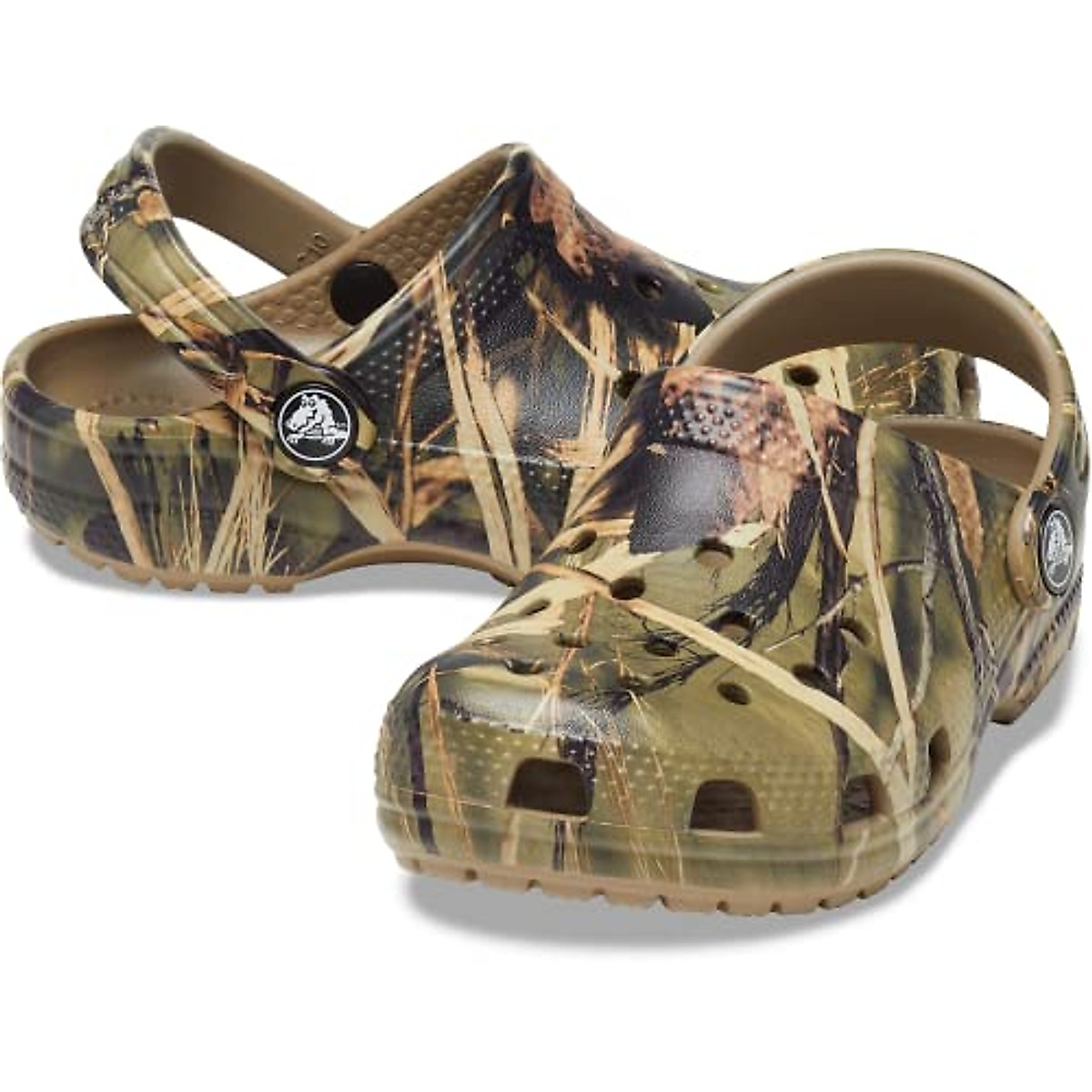 Crocs Kids' Classic Realtree Clog | Camo Shoes , Khaki, 3 Little Kid