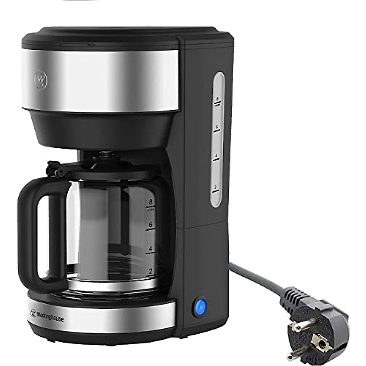 Westinghouse 220 volts Coffee Maker with Permanent Filter and Hot Plate - 6 to 10cup - Stainless Steel (NOT FOR USE IN USA)