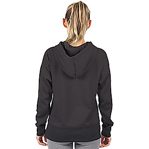Nautica Competition Women's Active French Terry Pullover Sweatshirt Hoodie W/Pockets (Small, Black 2)