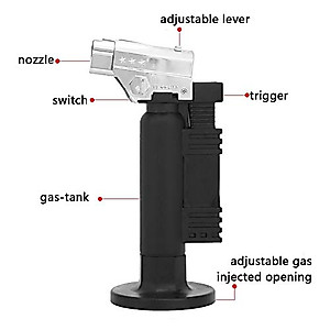 Flame Butane Gas Burner Torch, 6.3 inch Ignition Soldering Welder 1300℃/2500℉Lab Equipment, Elctronic and Metal Welding Tool