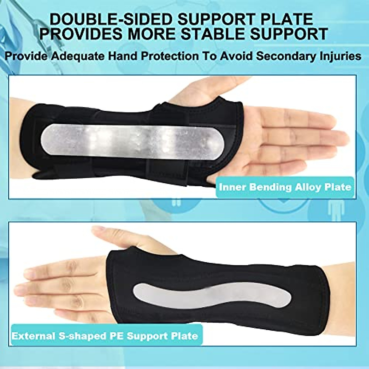 Wrist Brace for Carpal Tunnel, Wrist Support Brace with Splints, Hand Wrist Support Brace for Women & Men, for Pain Relief for Arthritis, Tendonitis, Sprains, Wrist Pain, Sports (Black Right Hand, M)