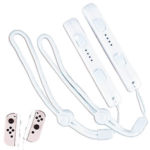 BelugaDesign Pastel Joy-Con Straps Pair | Switch Controller Wrist Accessory Compatible with Nintendo Switch Standard OLED Joycons (White)