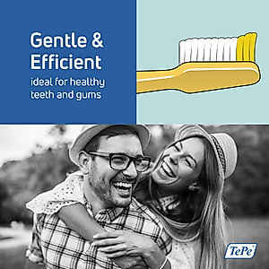 TEPE Nova Medium Firm Toothbrush for Adults with Tapered Head, Angled Neck, and Thumb Grip, Pack of 1