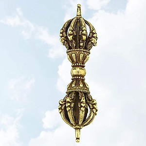 ARTIBETTER Five Cobalt Dorje Vajra Dharma Tibetan Buddhist Meditation Dorje Fair Trade Buddhist Tibetan Vajra Religious Necklace Pendant for Home Family Friends Copper Crafts