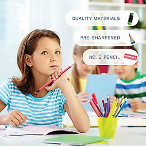 Premium Quality Pencils In Bulk - 150 Neon #2 Sharpened Wood Pencils for Kids and Adults