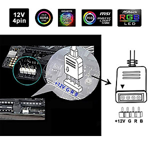 airgoo NEON RGB LED Strip for PC, 48 LEDs 2 x 15.7inch RGB Strips for for Motherboards 12V 4Pin RGB LED Header, Easy to Install with 12 pcs Strong Magnetic Brackets