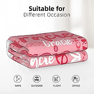 Dr.TOUGH Personalized Blankets with Name Customized Baby Blankets for Girls Boys Adults Monogrammed Blankets and Throws Christmas Birthday Mothers Fathers Valentines Day Gift (Light Pink,50''×60'')